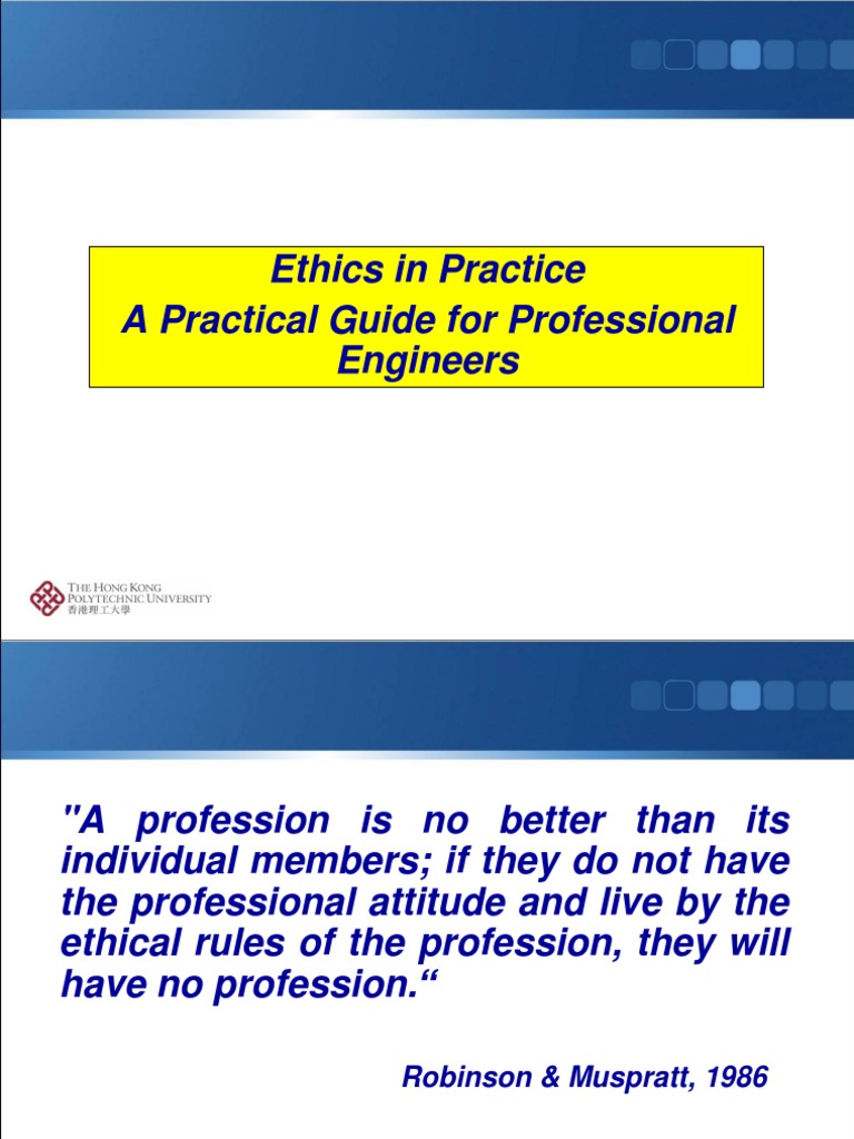 Ethics in Practice - A Practical Guide For Professional Engineers | PDF ...