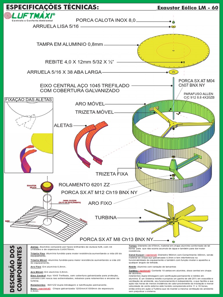 Detalhes Do Exaustor Eolico | PDF | Engenharia Mecânica