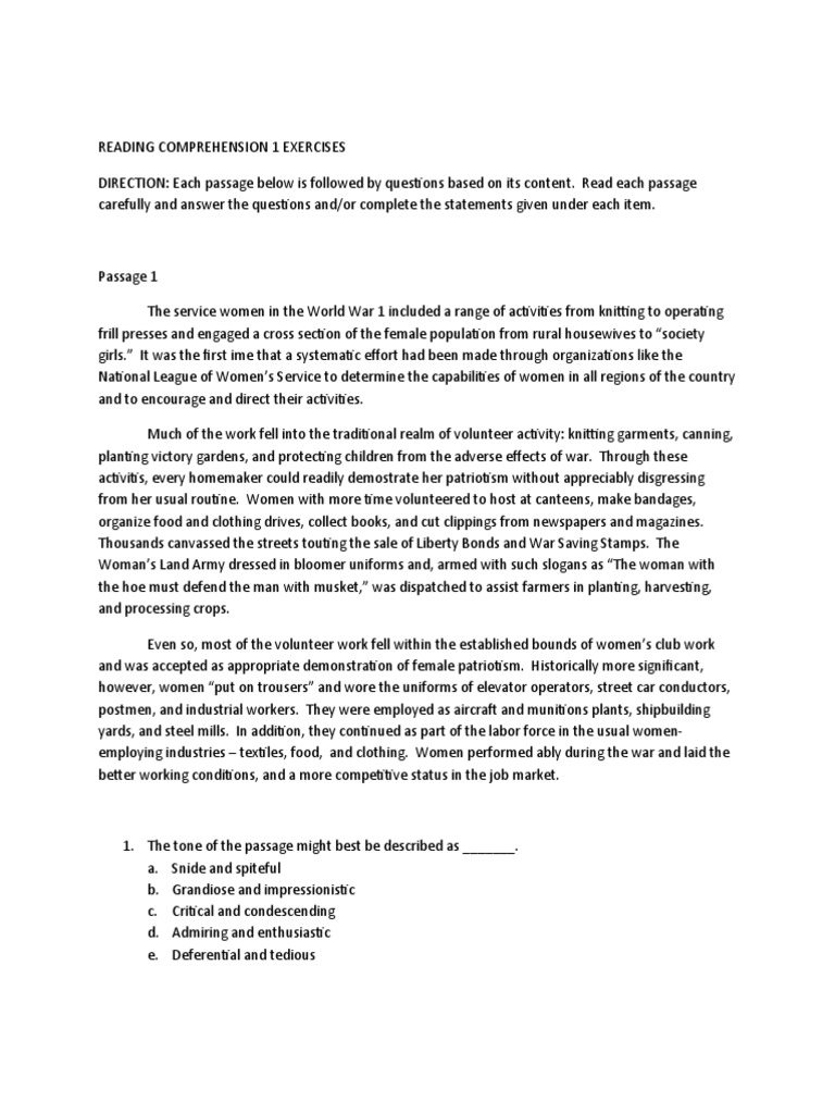 Reading Comprehension I | PDF | Patient | Physician