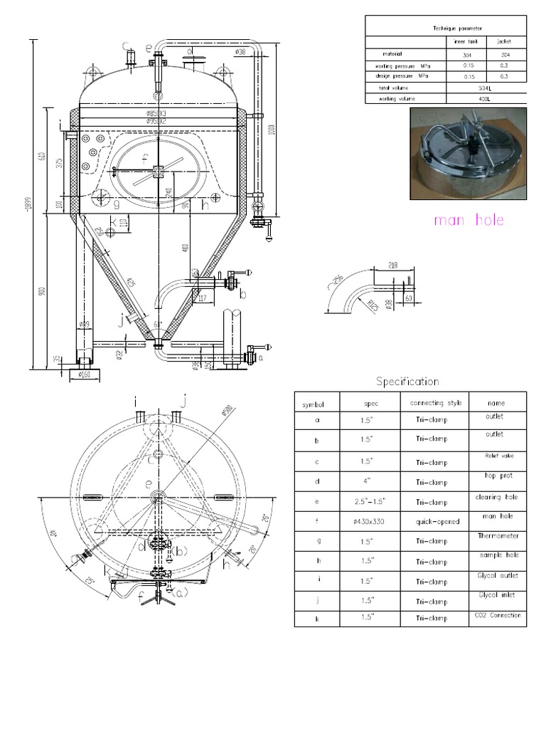 400L Jacketed Fermenter | PDF