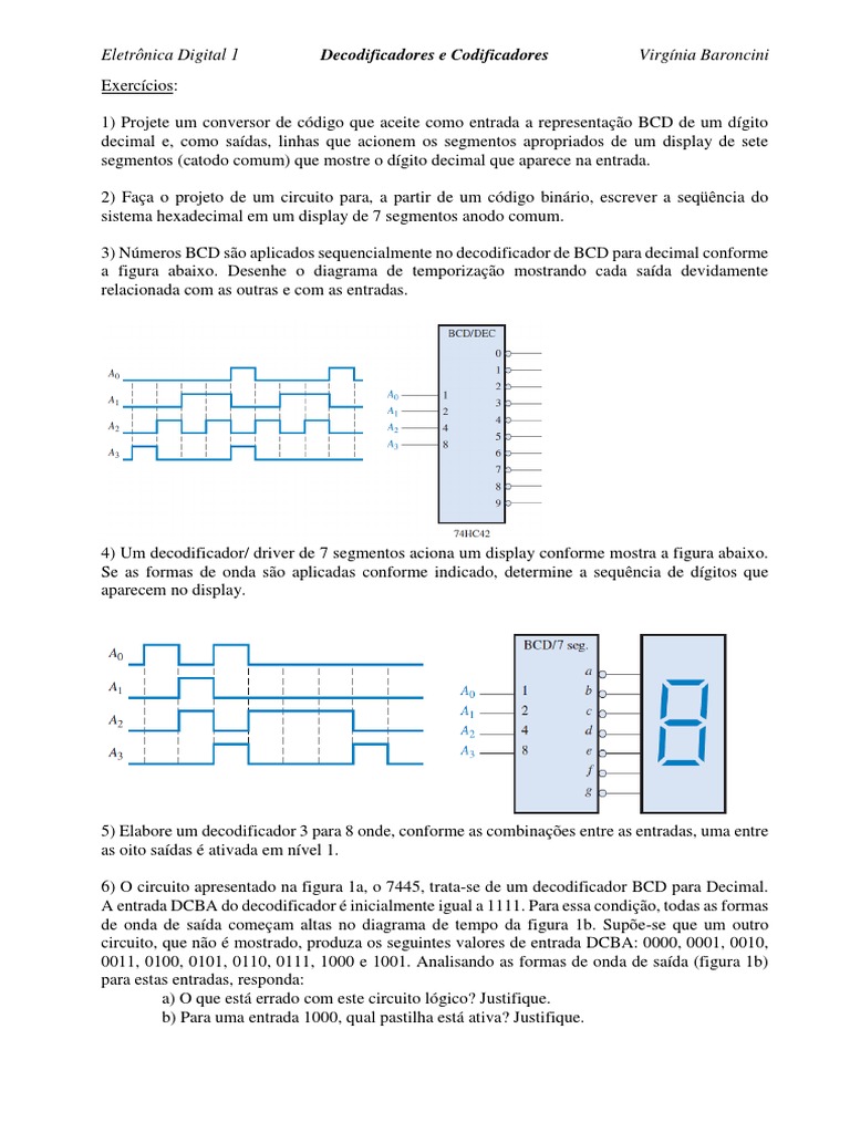Projetos de Codificadores e Decodificadores | PDF | Codificação binária ...