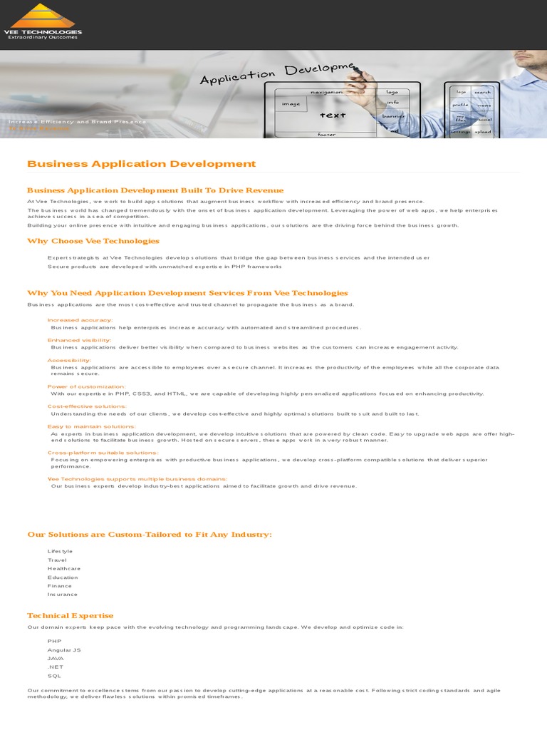 Business Application Development Services | PDF | Web Application | World Wide Web