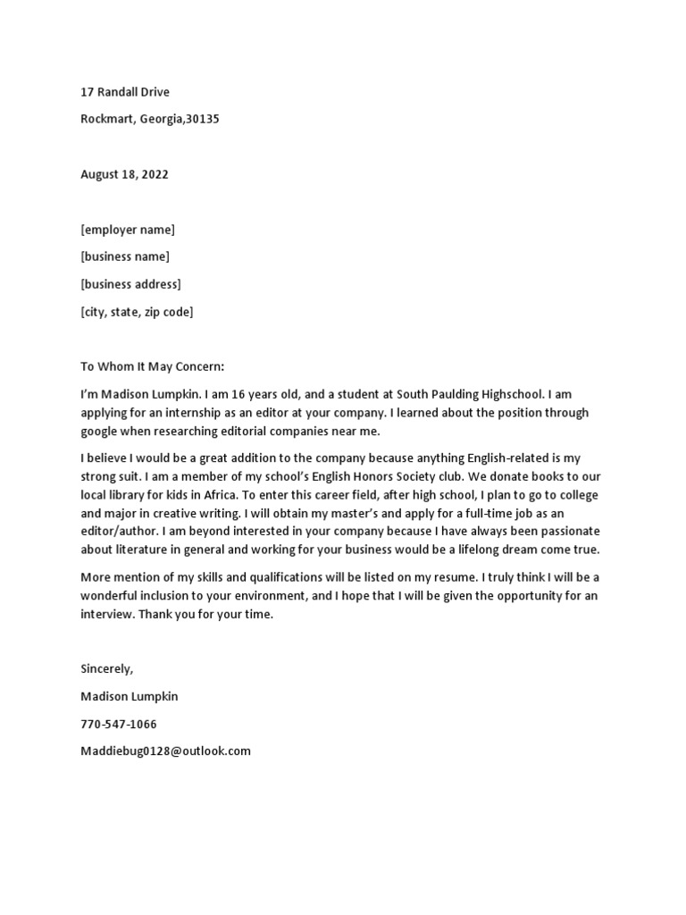 Cover Letter PDF | PDF | Career & Growth | Social Science