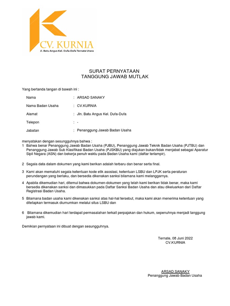 TTD & Cap Di Atas Materai 10ribu | PDF