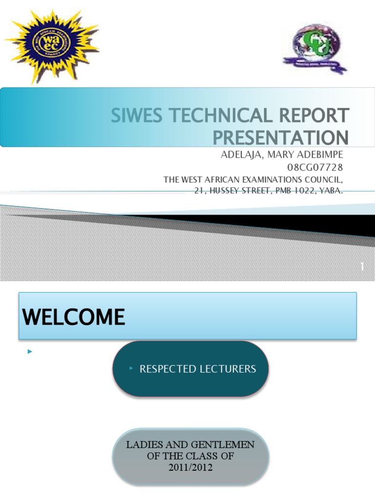 Siwes Technical Presentation: Adelaja, Mary Adebimpe 08CG07728 | PDF ...