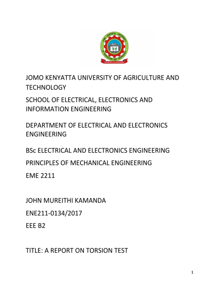 PRINCIPLES OF MECHANICAL ENGINEERING LAB REPORT | PDF | Elasticity ...