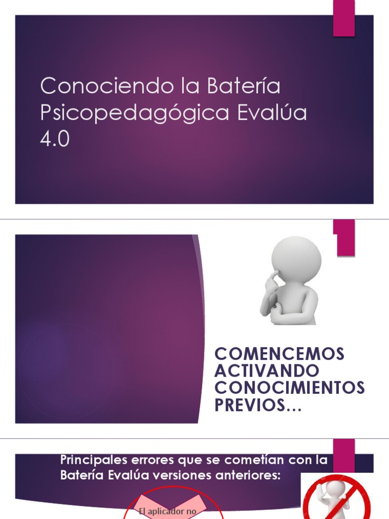 Batería Psicopedagógica Evalúa 4.0 | PDF | Plan de estudios | Ciencia cognitiva