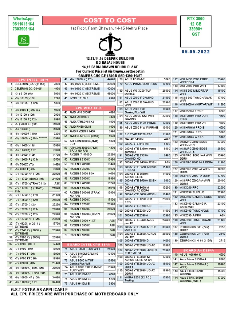 Pricelist May | PDF | Computer Science | Computer Architecture