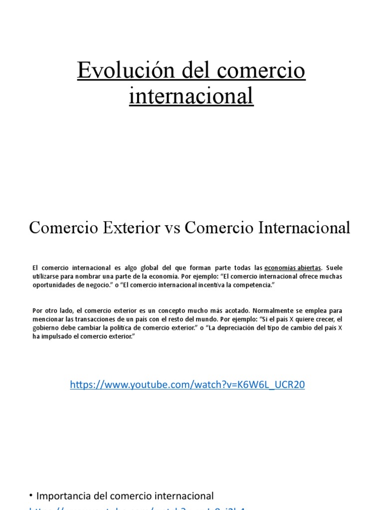 Evolución del Comercio Internacional | PDF | Mercantilismo | Comercio
