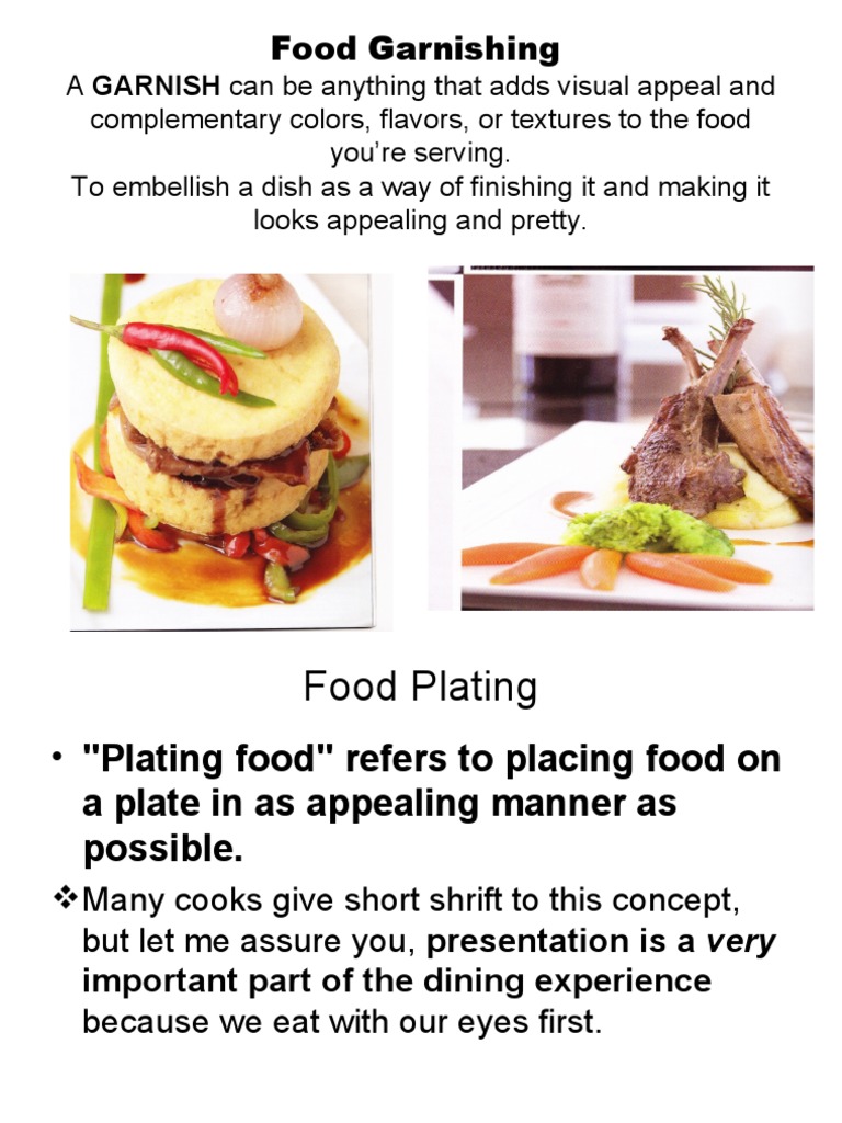 Food Garnishing and Plating Guide | PDF | Wellness