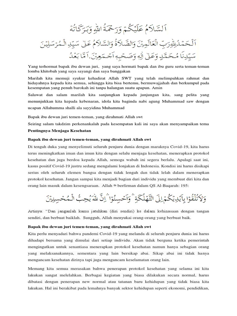 Teks Khitobah Putra Mapsi | PDF