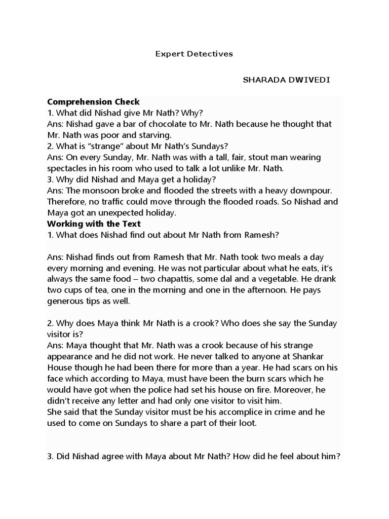 Expert Detectives Notes | PDF