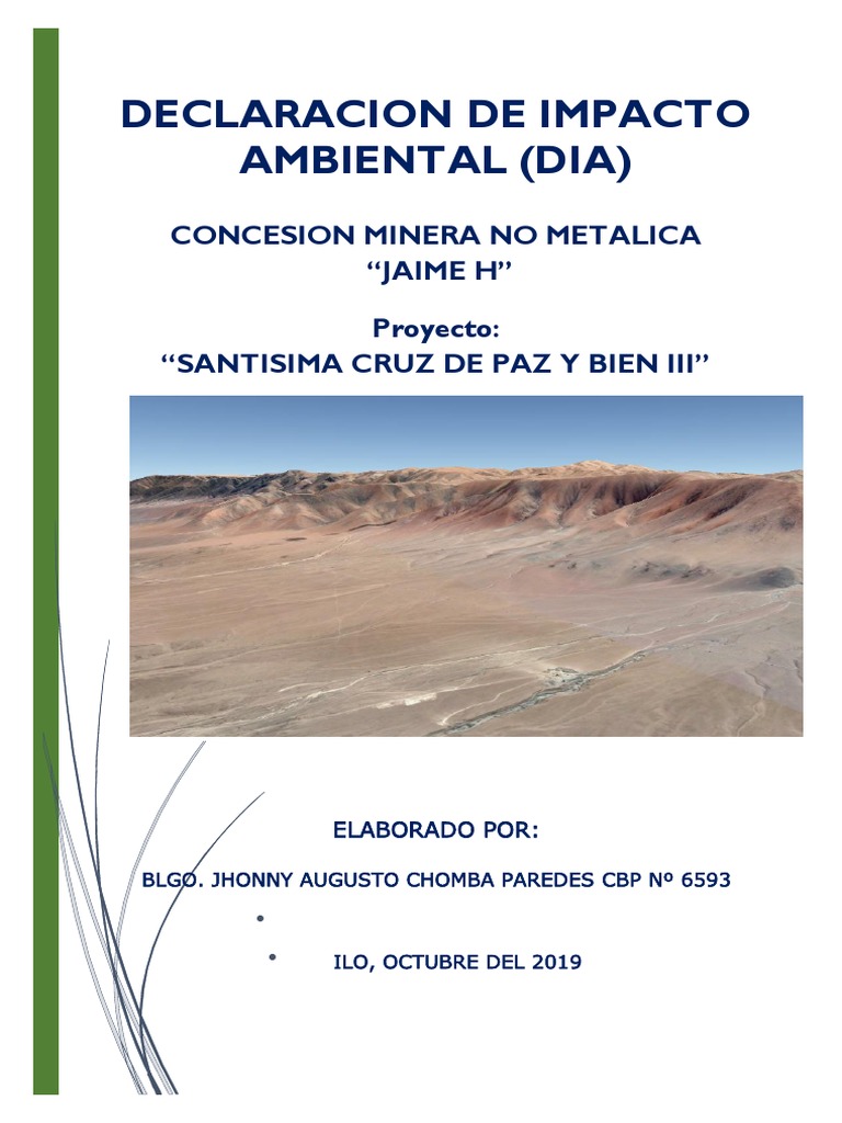 Declaración de Impacto Ambiental para proyecto de extracción de ...