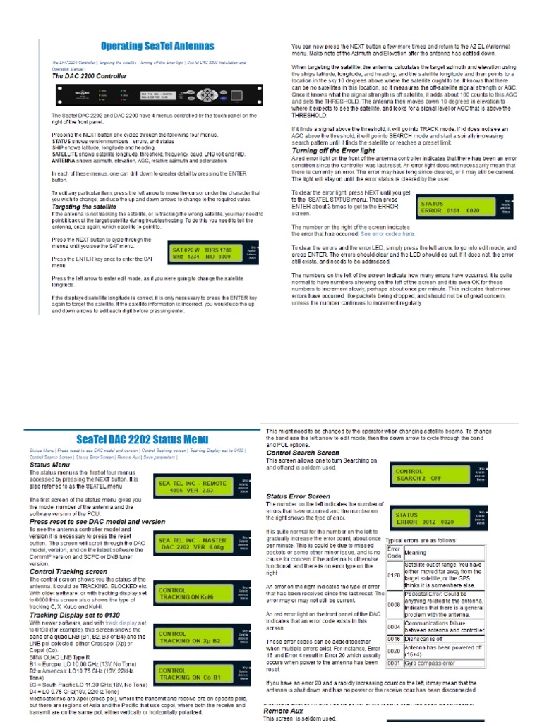 Seatel DAC 2202 | PDF