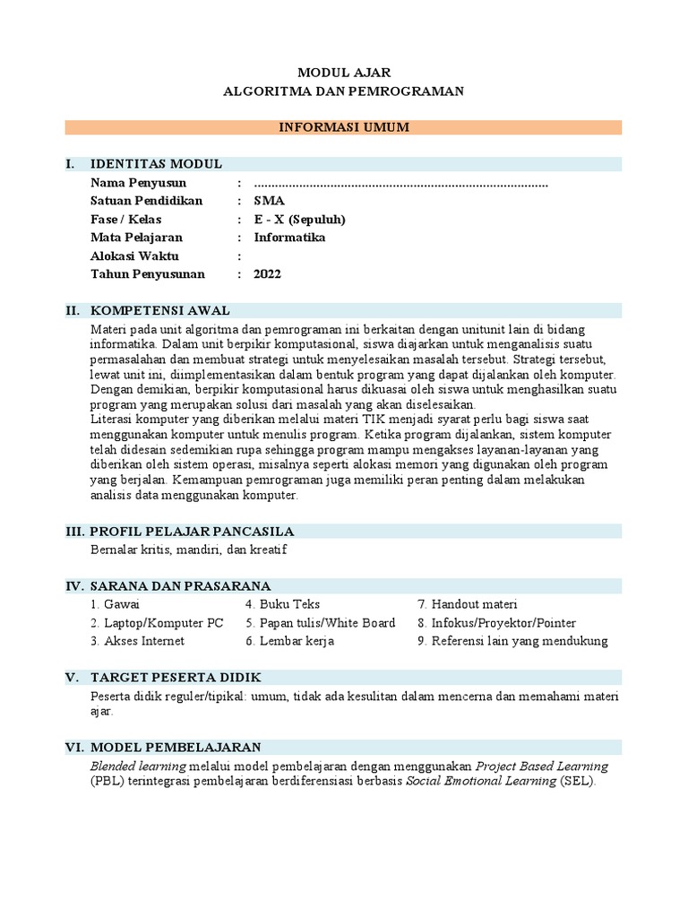 Informatika Bab 7 - Algoritma Dan Pemrograman | PDF