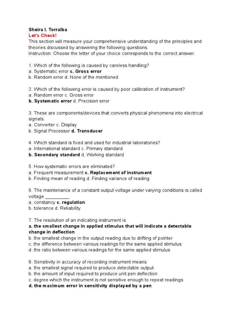 Torralba - BEE415 ActivityULOa 2 | PDF | Observational Error | Accuracy And Precision