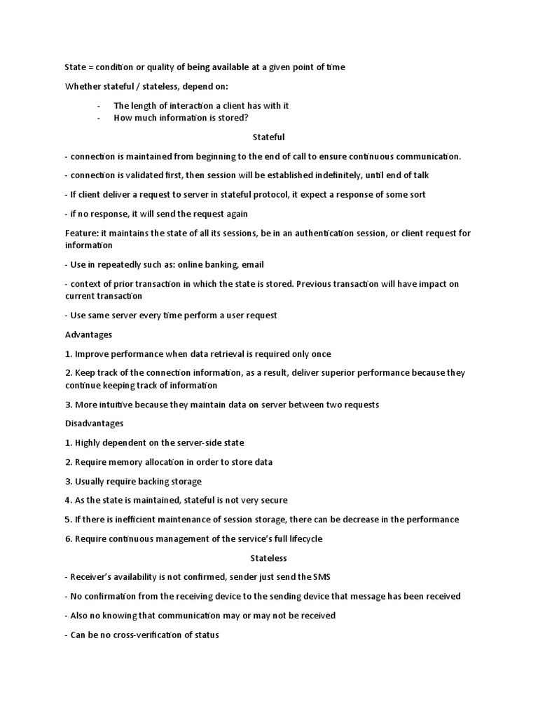 Stateful & Stateless | PDF | File Transfer Protocol | Server (Computing) Stateful & Stateless | PDF | File Transfer Protocol | Server (Computing)