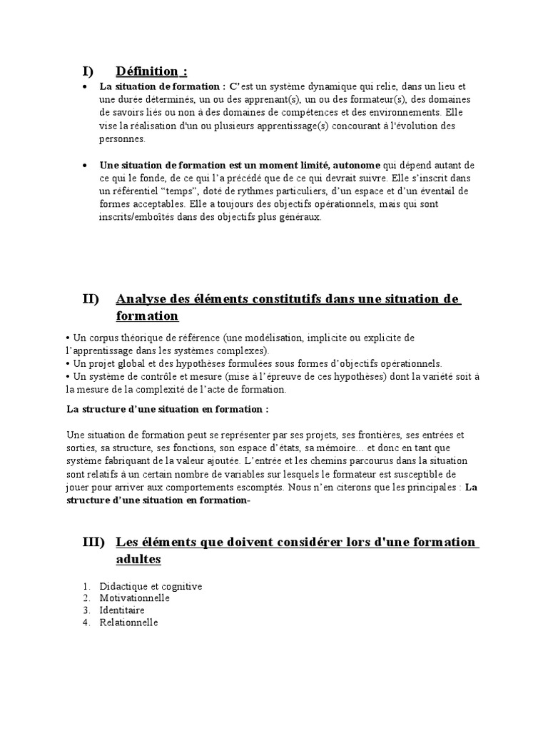 Définition et éléments de la formation | PDF | Apprentissage | Attention