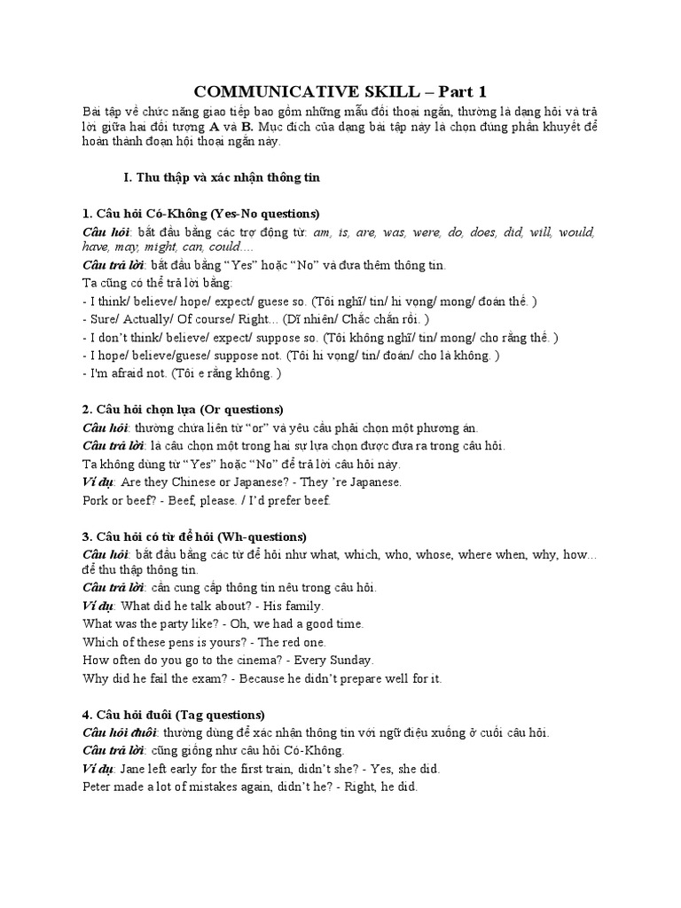 Communicative Skill - p1 | PDF