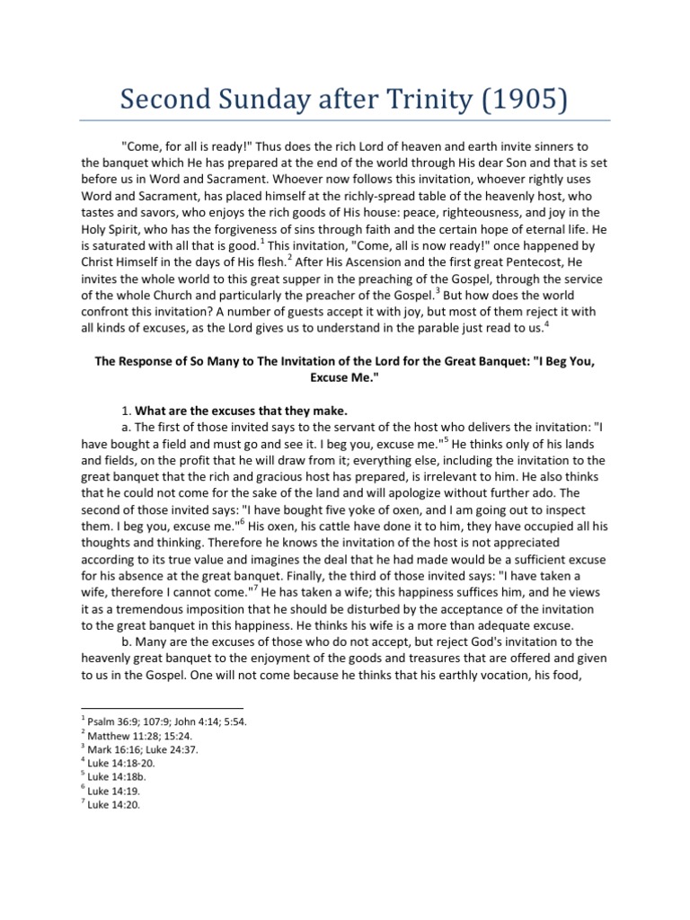 Second Sunday After Trinity (1905) | PDF | Grace In Christianity ...