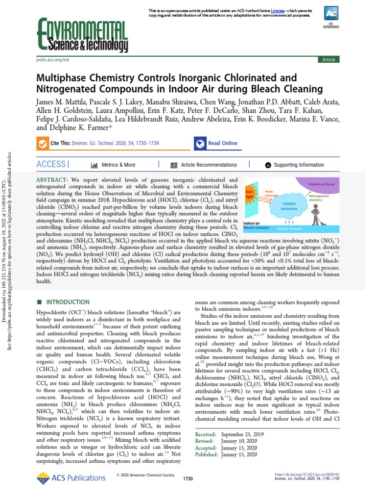 Multiphase Chemistry Controls Inorganic Chlorinated and Nitrogenated ...