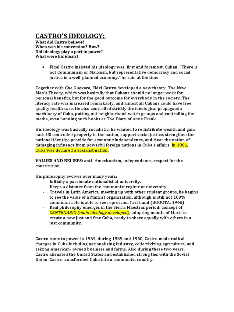 castro_ideology | PDF | Fidel Castro | Communism