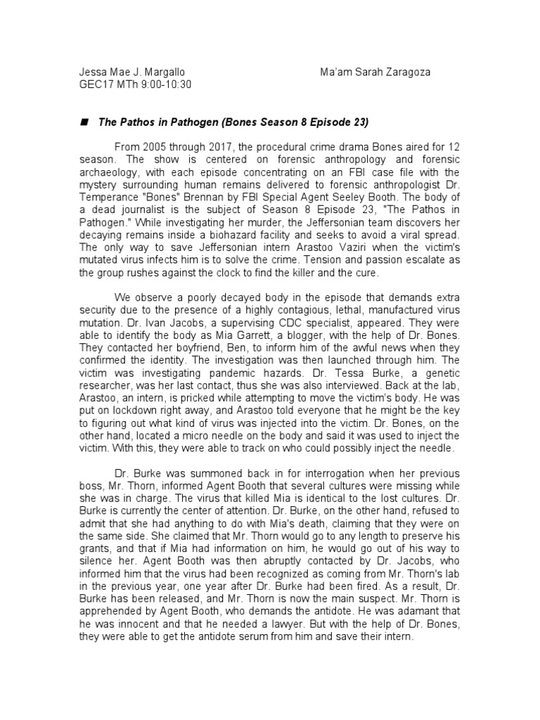 MARGALLO - Asynchronous Task 10 Lecture 10 (Pathos in Pathogen) | PDF ...