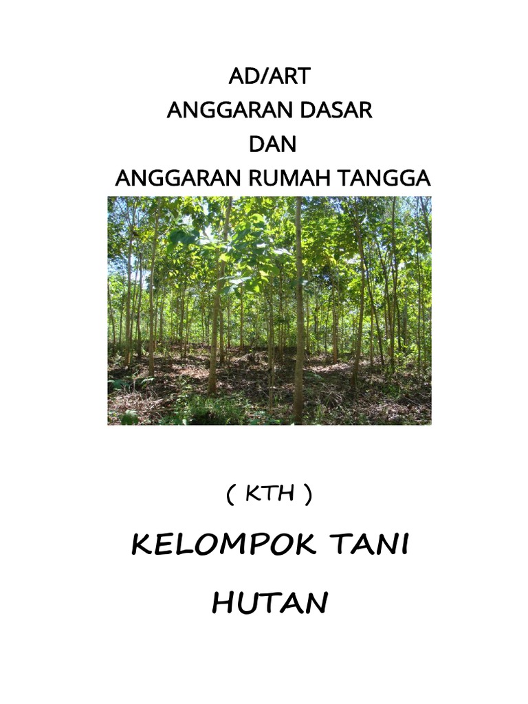 AD/ART Kelompok Tani Hutan Wana Boga | PDF