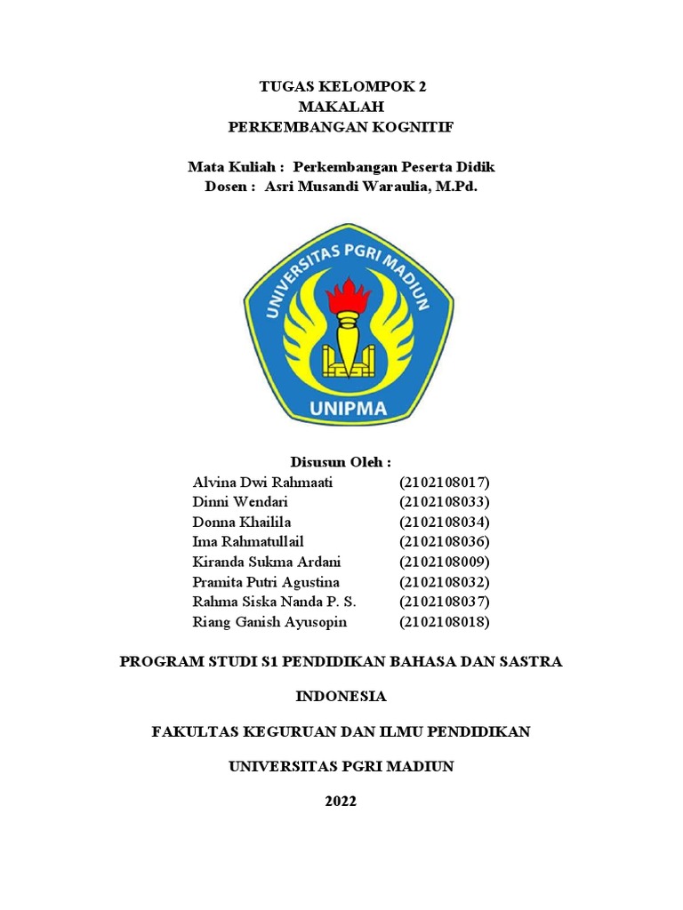 Makalah Perkembangan Kognitif | PDF Makalah Perkembangan Kognitif | PDF