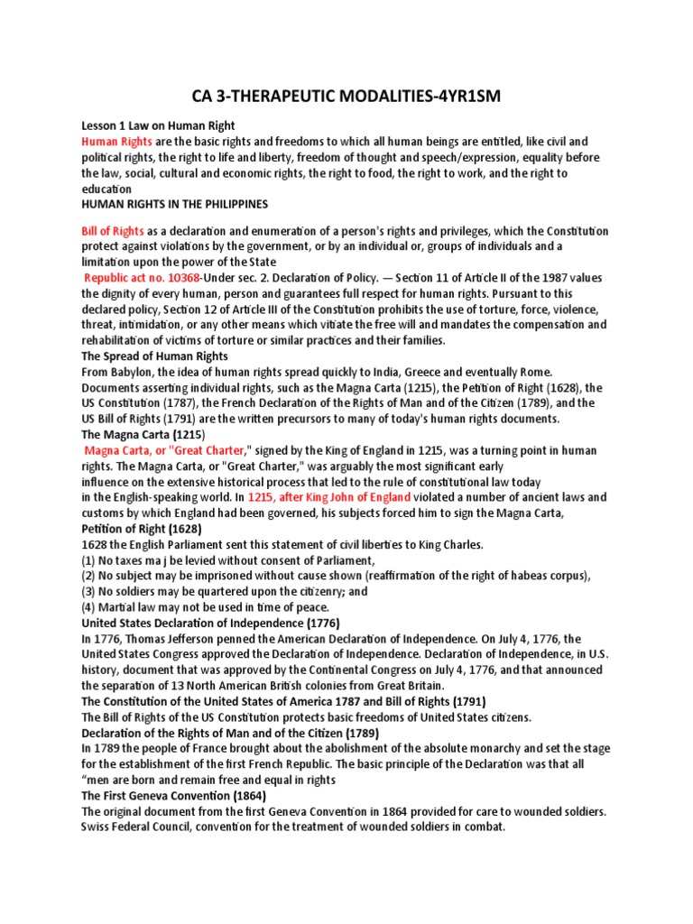 CA 3 Therapeutic Modalities 4yr1sm | PDF | Psychotherapy | Cognitive ...