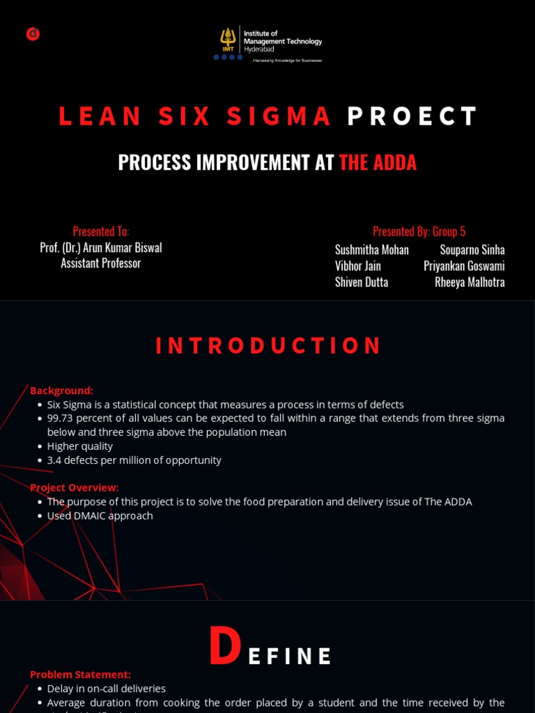 LSS Project PPT - Group 5 | PDF | Six Sigma | Business