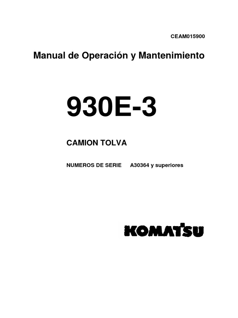 Manual Completo O & M 930 E3 | PDF | Camión | Fabricante Original de Equipo