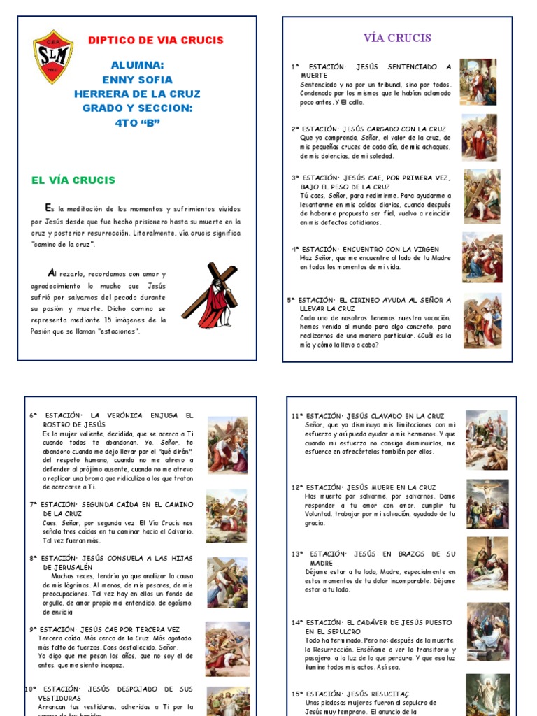 Triptico Via Crucis | PDF | Estaciones de la Cruz | Amor