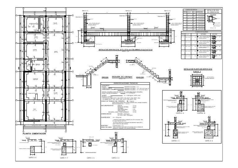 Detalle de Viga de Cimentacion: Planta: Cimentación | PDF