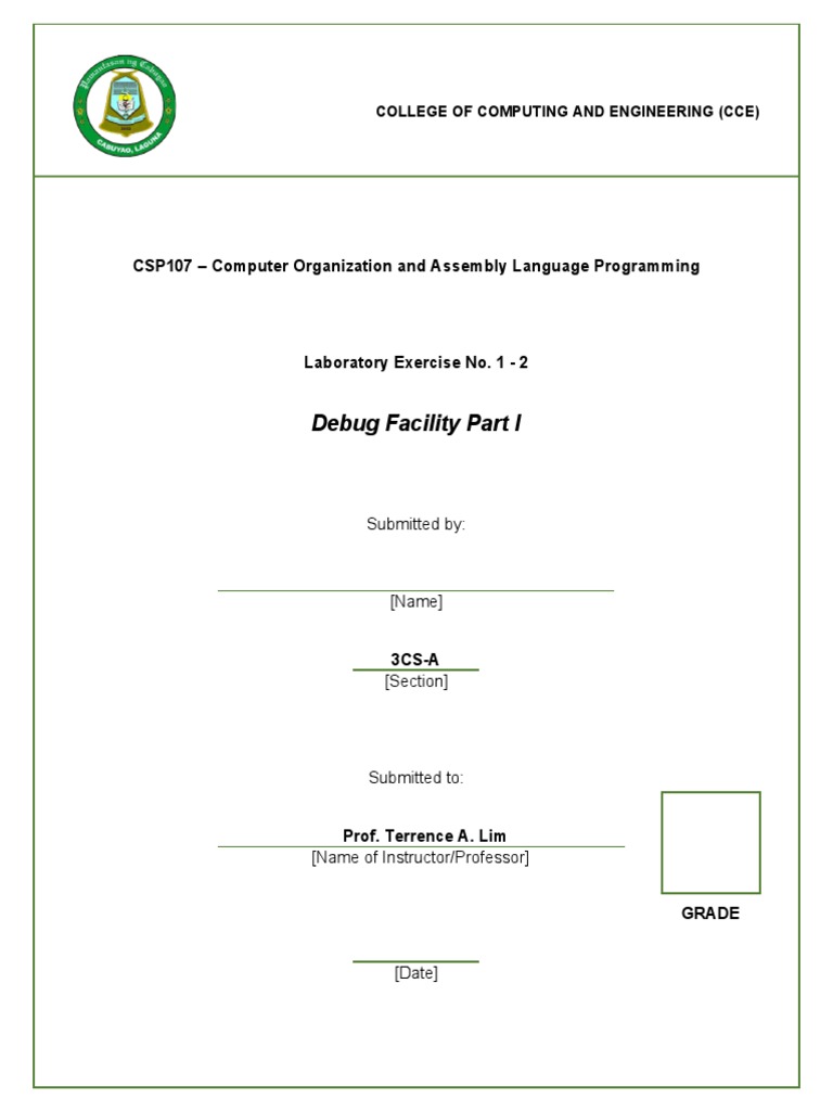 Laboratory Exercise No 1 2 Csp107 Pdf Computer Program