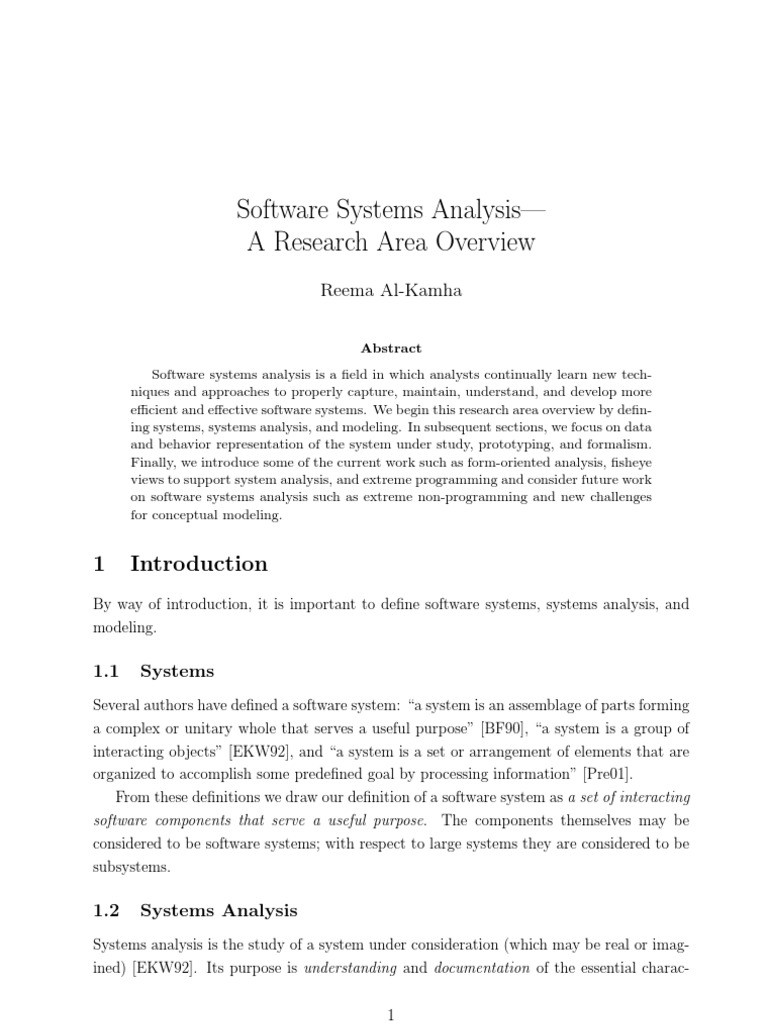 Software Systems Analysis Overview | PDF | Conceptual Model | System