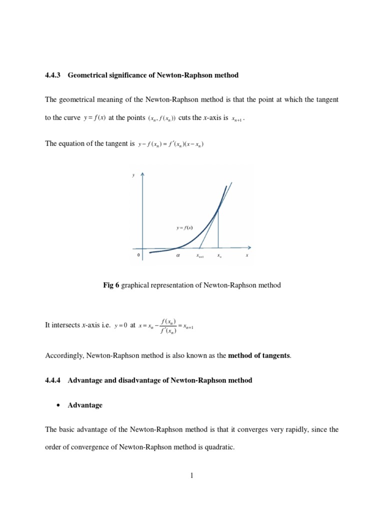 Geometrical meaning of Newton-Raphson method | PDF | Tangent ...