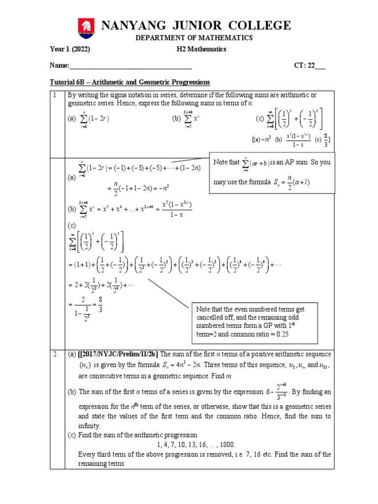 Chapter 6B Tutorial Solutions | PDF | Elementary Mathematics ...