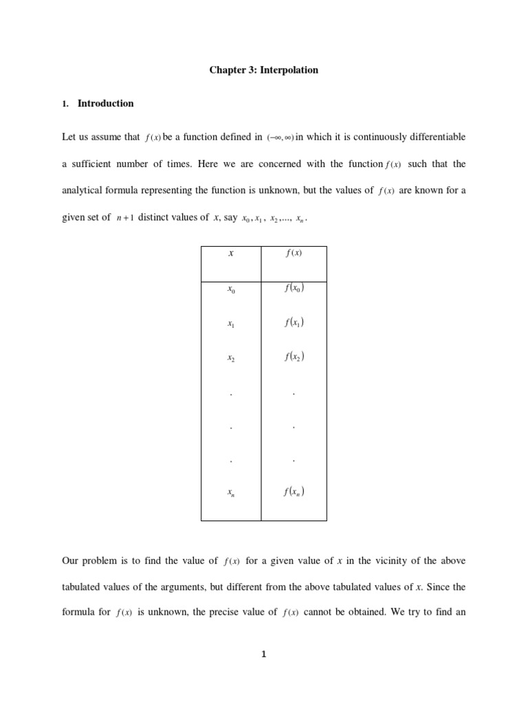 Chapter 3: Interpolation | Download Free PDF | Interpolation | Polynomial