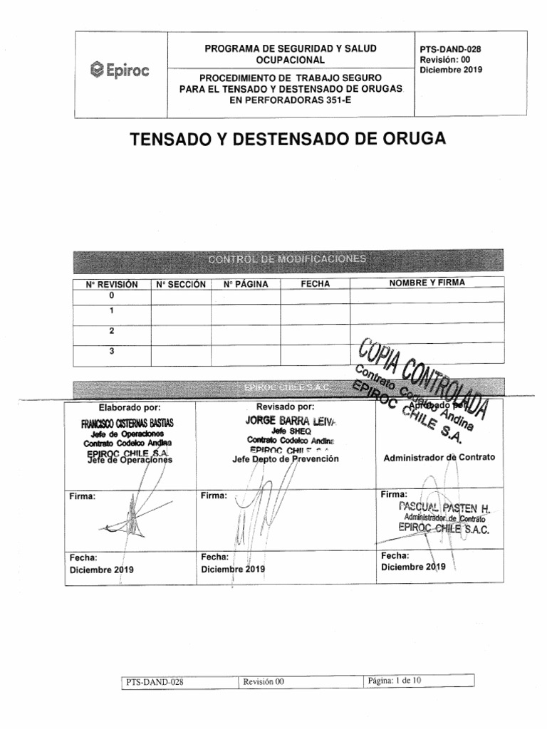 Pts-Dand-028 Tensado y Destensado Oruga | PDF