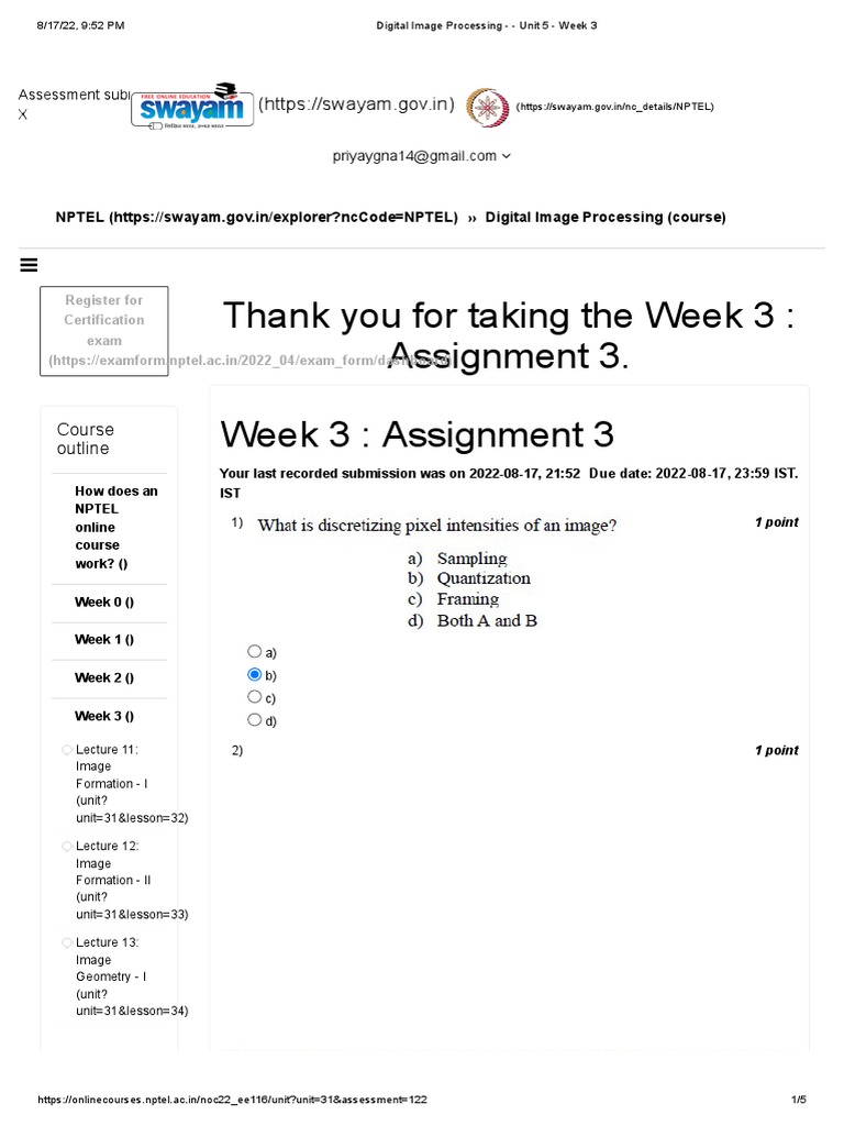 Digital Image Processing - Unit 5 - Week 3 | PDF