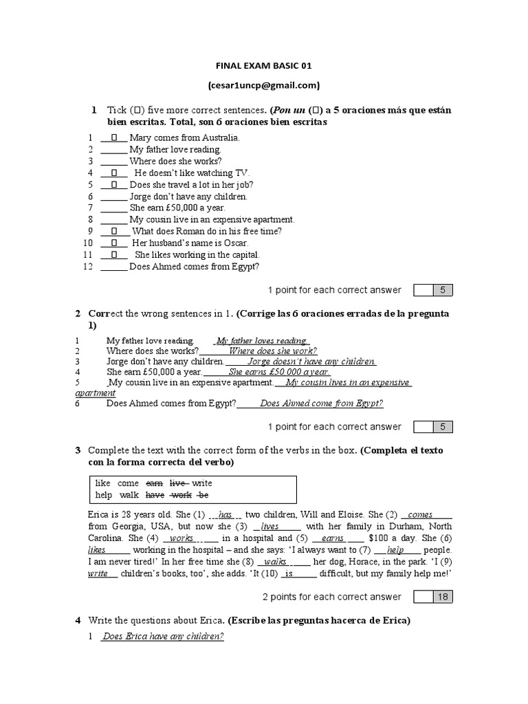 Final Exam Basic 01 | PDF | Linguistics