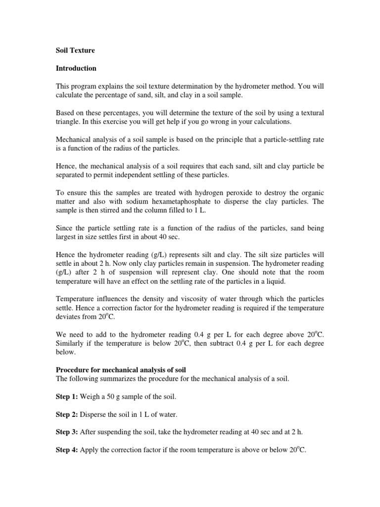 Soil Texture | PDF | Materials | Physical Chemistry