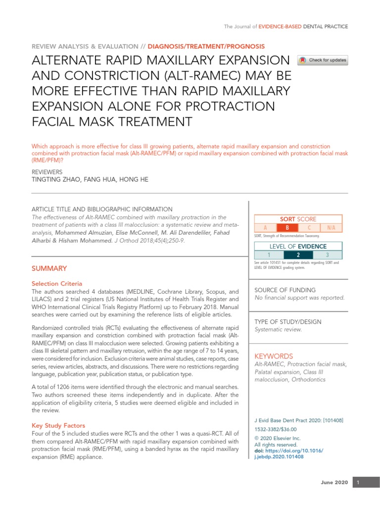 ALTERNATE RAPID MAXILLARY EXPANSION AND CONSTRICTION (ALT-RAMEC) MAY BE ...