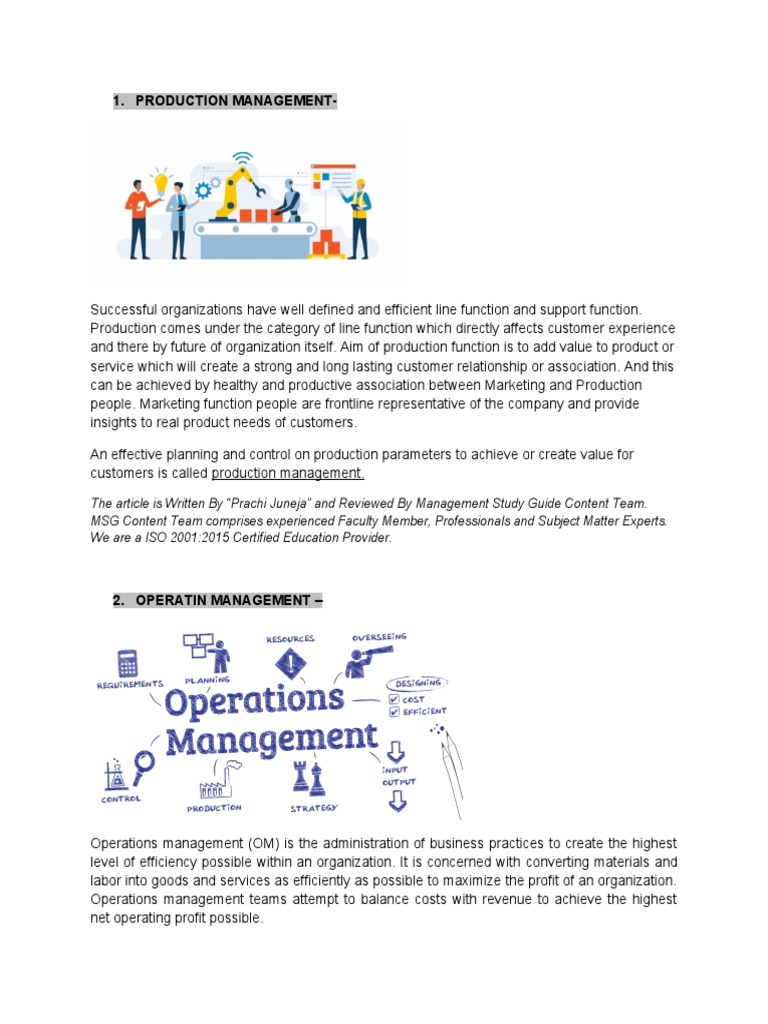 Production Management | Download Free PDF | Quality (Business) | Operations Management