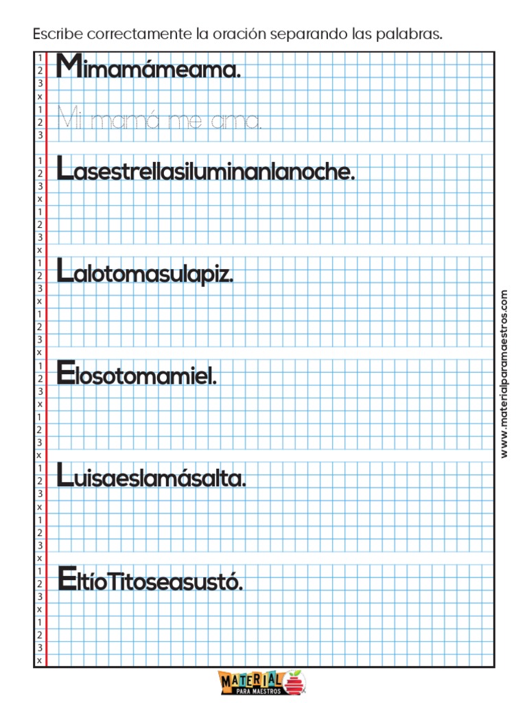 Actividades de Separación de Palabras | PDF