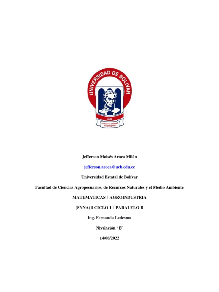 Jefferson Moisés Aroca Milán | PDF | Ciencia y matemáticas