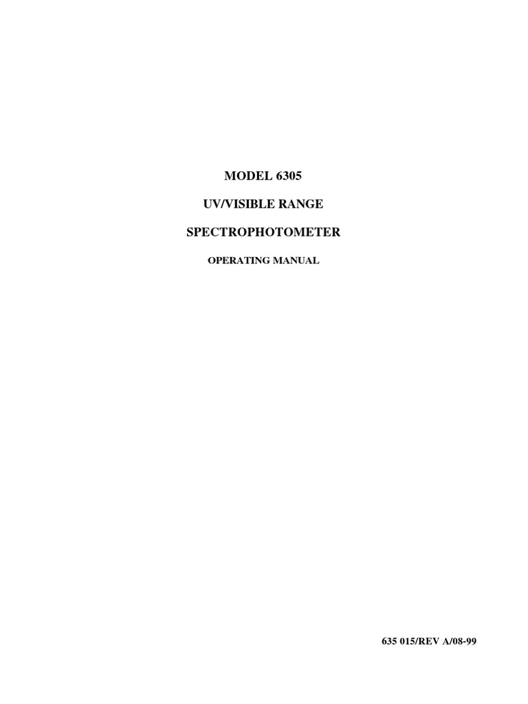 Jenway Spectrophotometer 6305 Manual | PDF | Ac Power Plugs And Sockets ...