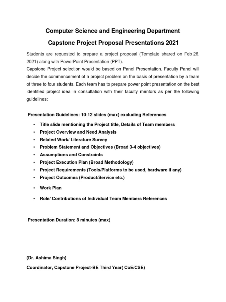 Capstone Project Presentation Guidelines | PDF