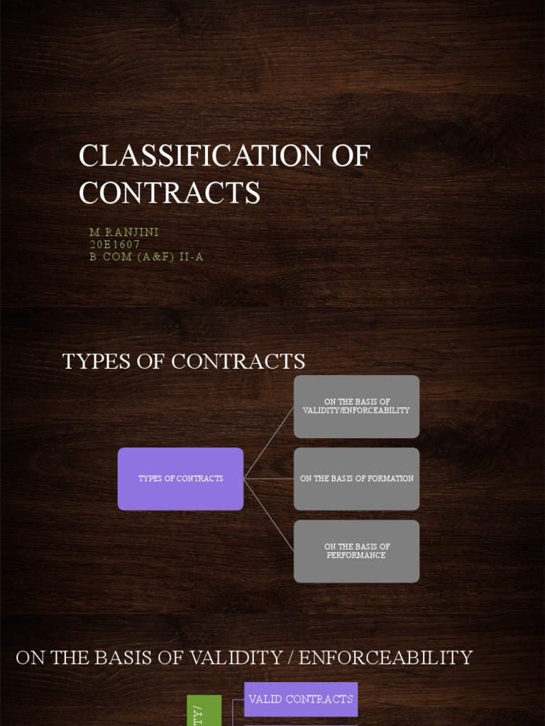 Classification of Contracts | PDF | Business | Common Law